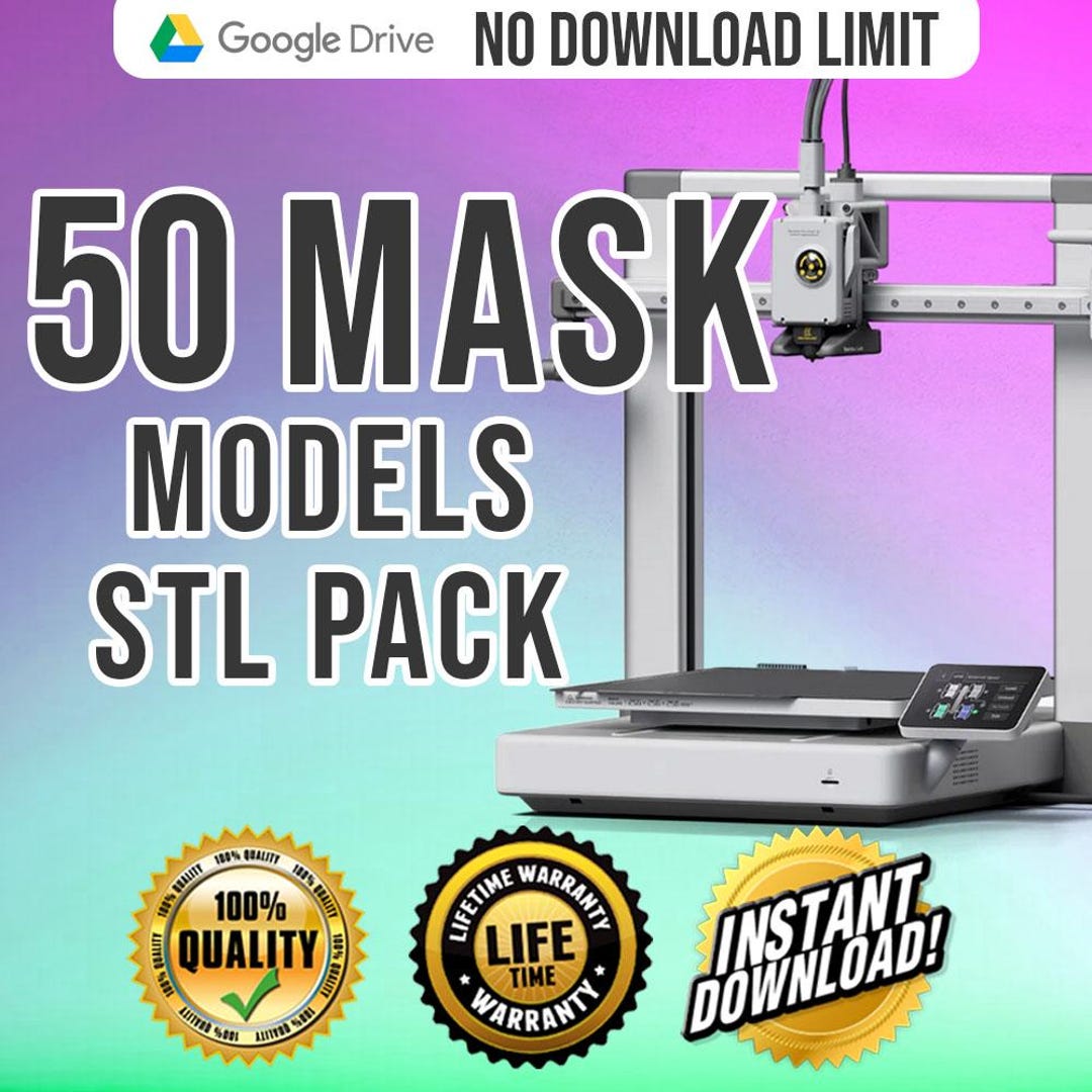 50 Mask STL File Bundle, Ultimate Mask STL Pack, 50 Digital Mask STL ...