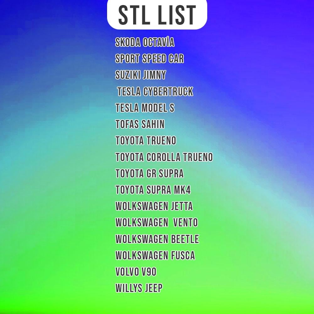 88 Car STL File Bundle, Ultimate Car STL Pack, 88 Digital Car STL Files ...
