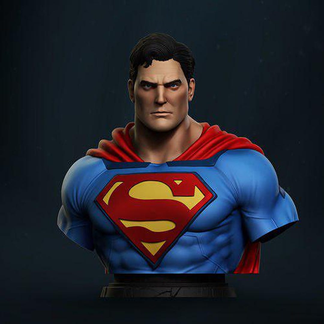 Superman Bust 3D STL File for 3D Printer, 3D Print Model, Gift Movie ...