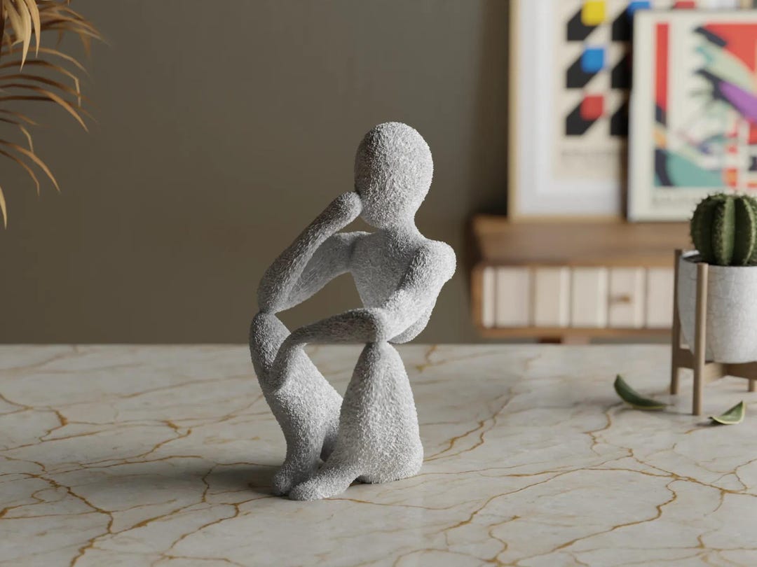 Thinking Human Figure STL File, 3D Print Model, Gift Movie Lover Action ...