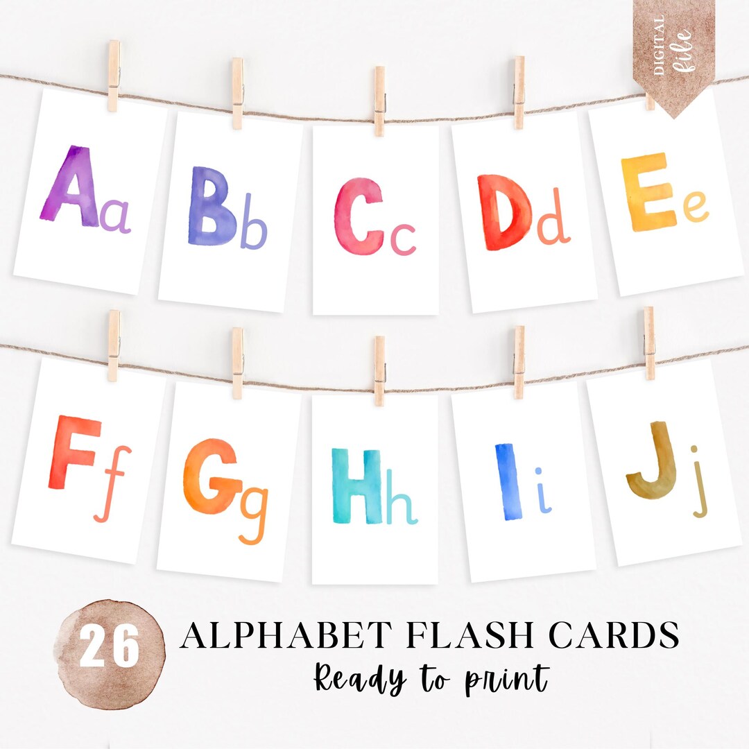 26 Alphabet Flash Cards educational Flash Cards for Preschool ...