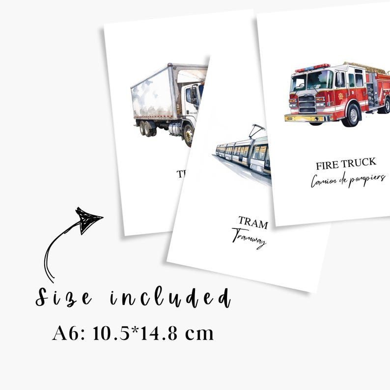 Transportation Flash Cards set of 20 Transportation Vehicles Flashcards ...