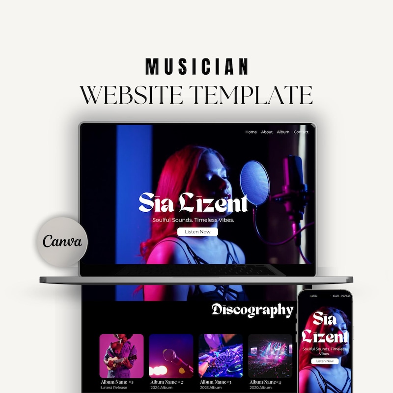 Music Canva Website Templates - Etsy
