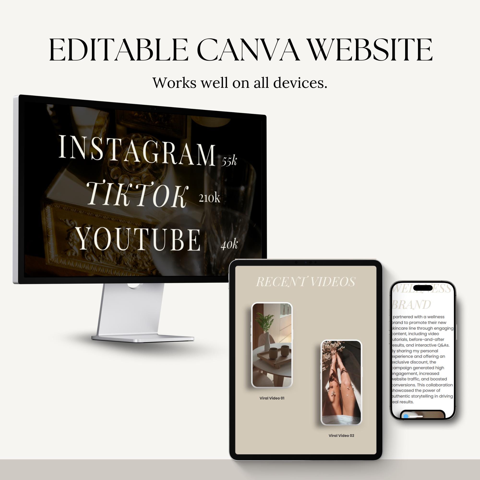 Influencer Media Kit Canva Template | Influencer Media Kit Canva ...