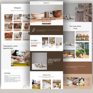 Pottery Website Template, Pottery Shop Canva Website | Canva Website ...