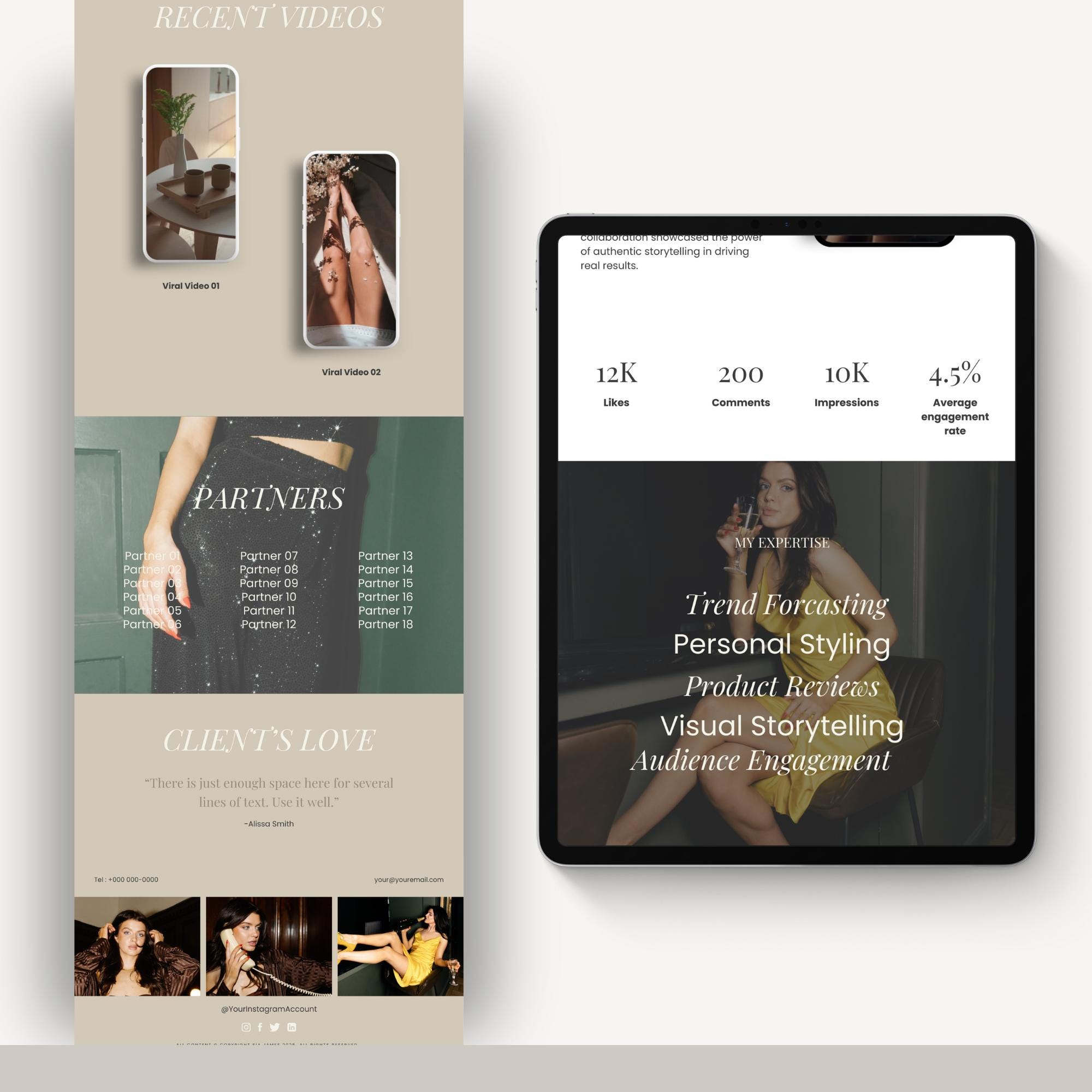 Influencer Media Kit Canva Template | Influencer Media Kit Canva ...