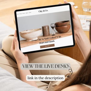 Pottery Website Template, Pottery Shop Canva Website | Canva Website ...