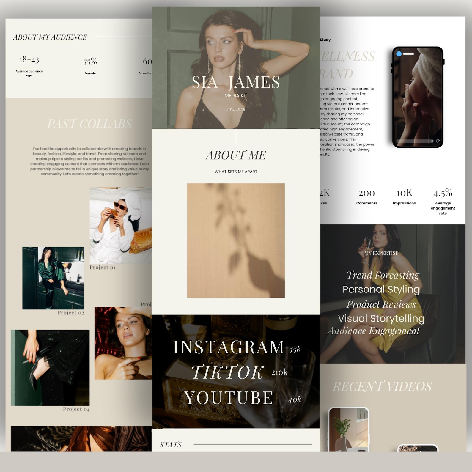 Influencer Media Kit Canva Template | Influencer Media Kit Canva ...
