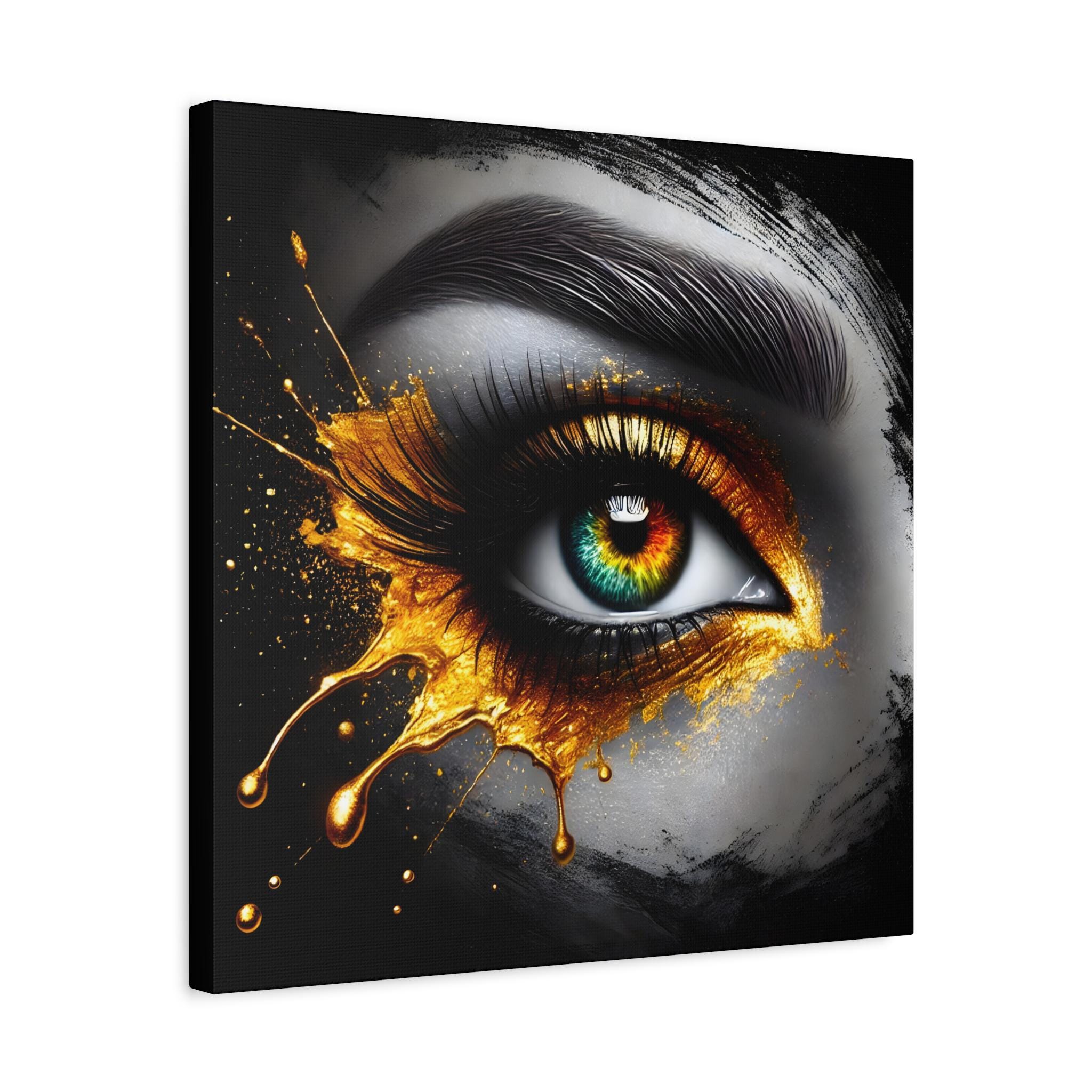 Eye Wall Art Eye Black and Gold Wall Art for Home Decor Eye Canvas Gold ...