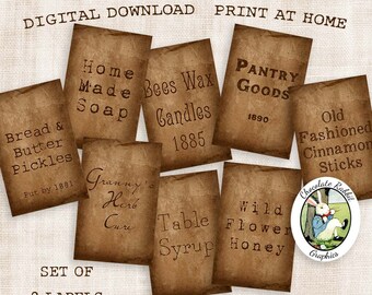 Primitive labels | Etsy