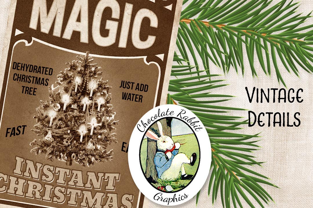 Vintage Magic Christmas Potion Label Christmas Tree Label | Etsy