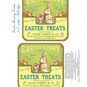 Easter Candy Label Printable, Digital Bunny Treat Bag Tags - Etsy