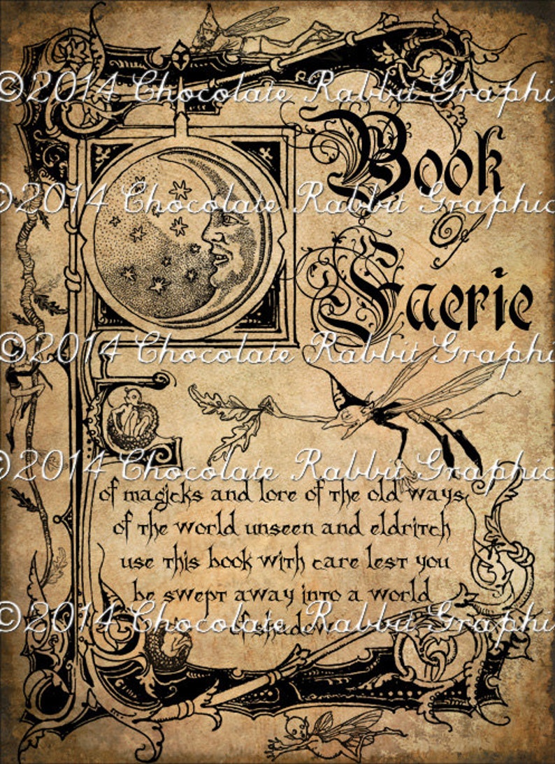 Hexe Fee Feen Zauber Buch Digital Download Halloween druckfähige DIY ...