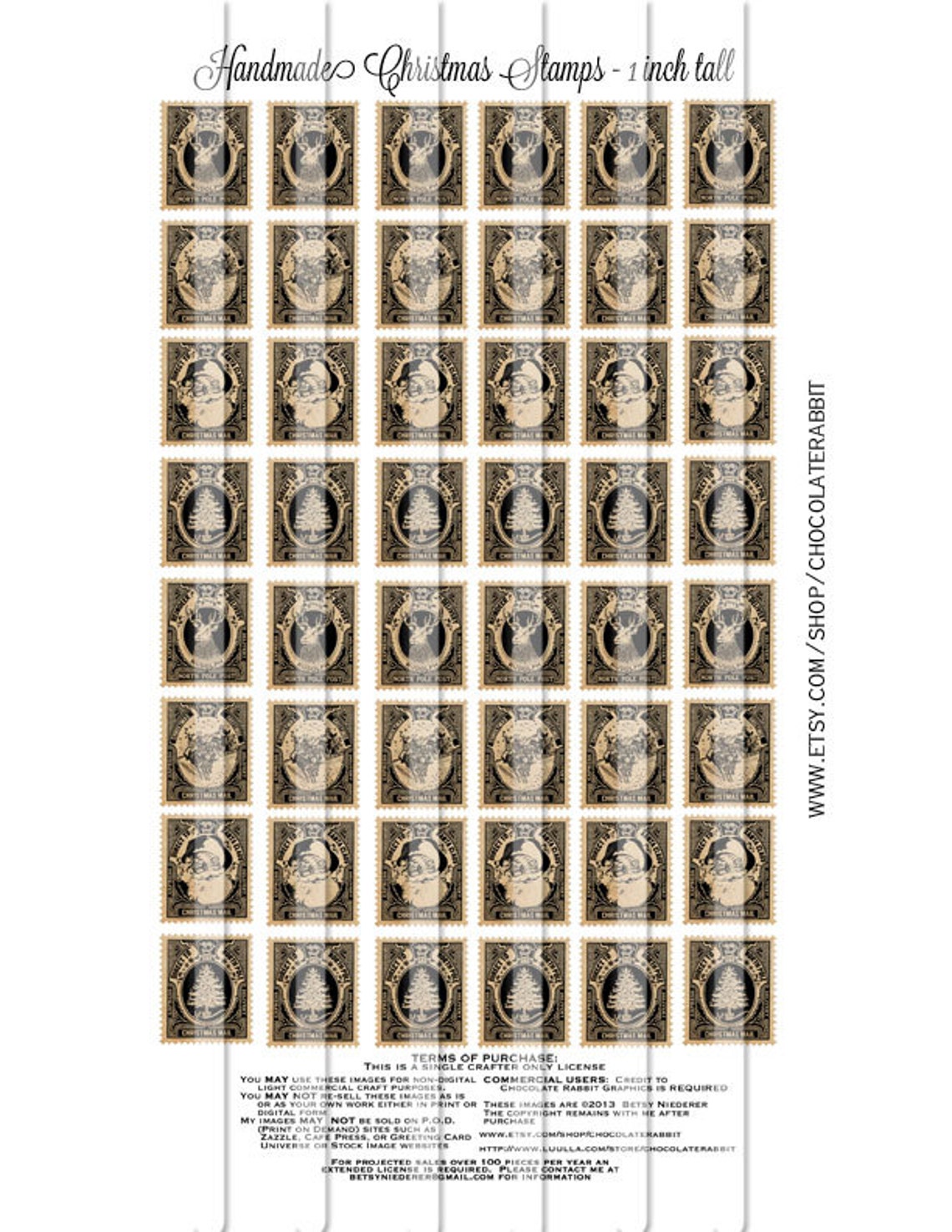 Christmas Stamps for Labels Tags Digital Download Printable - Etsy