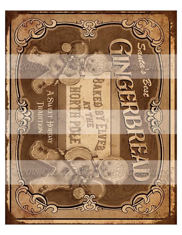 Christmas Gingerbread Labels Vintage Style Printable - Etsy