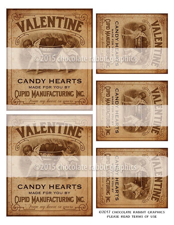 Vintage Valentine Candy Label Printable Valentine Tag | Etsy