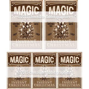 Vintage Magic Christmas Potion Label, Christmas Tree Label, Printable ...