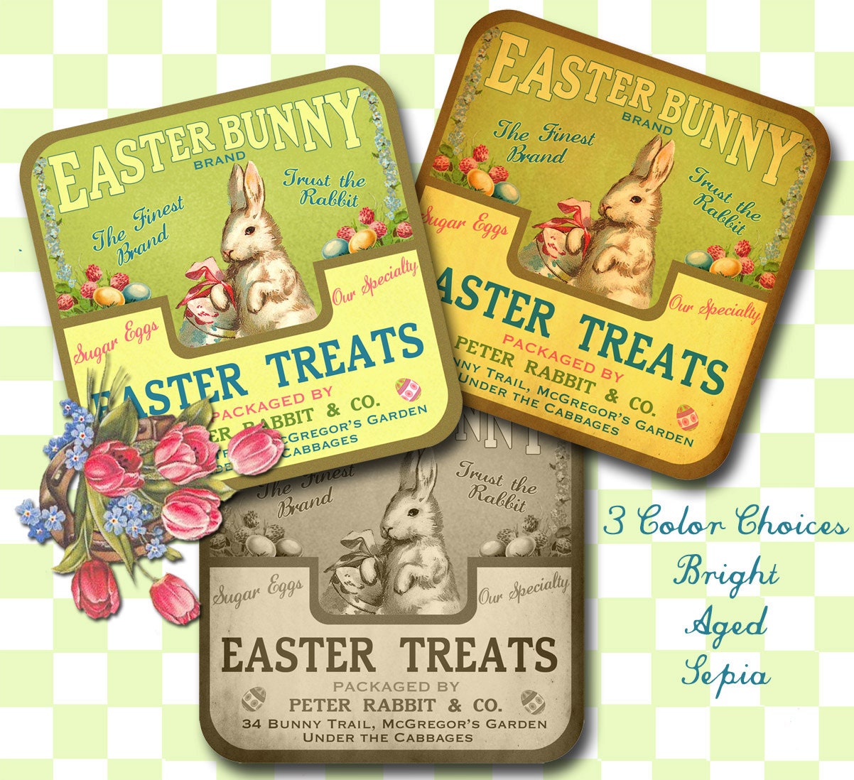 Easter Candy Label Printable, Digital Bunny Treat Bag Tags - Etsy