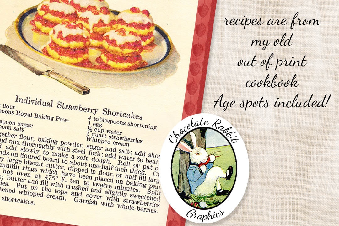 Vintage Recipe Cards: Printable Country Kitchen Decor (digital Download ...