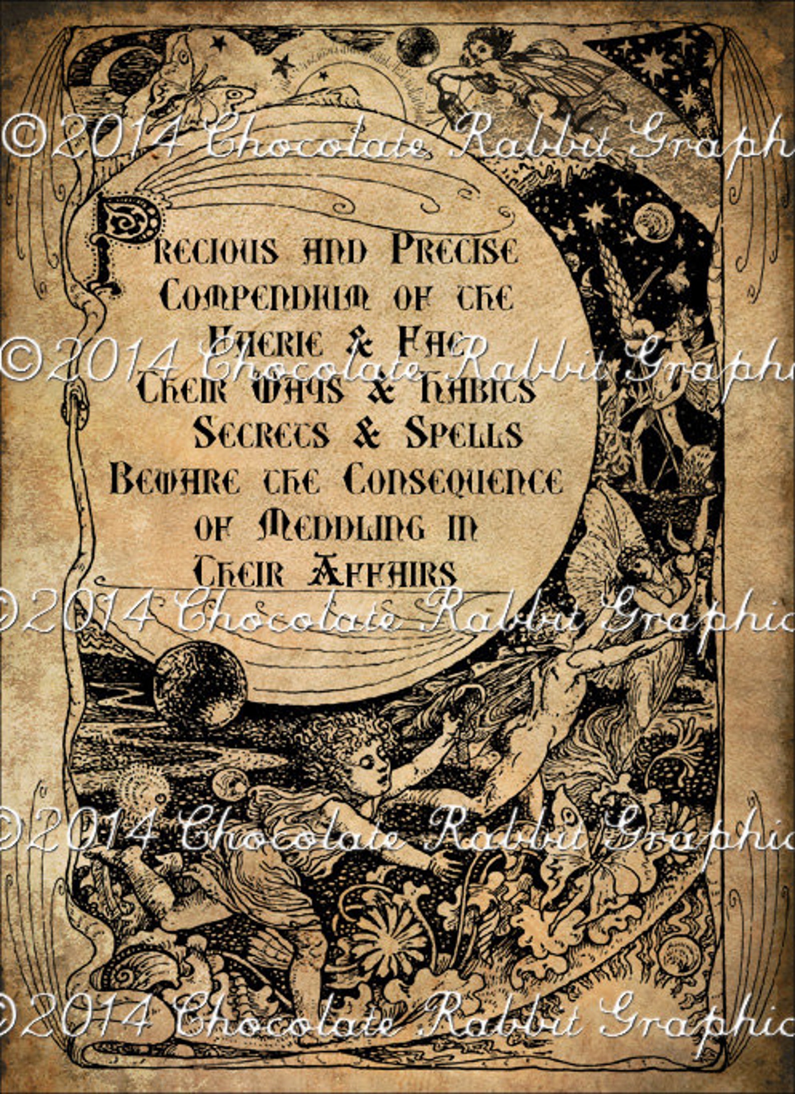 Witch Fairy Faerie Spell Book Cover Digital Download Halloween - Etsy