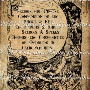 Witch Fairy Faerie Spell Book Cover Digital Download Halloween ...