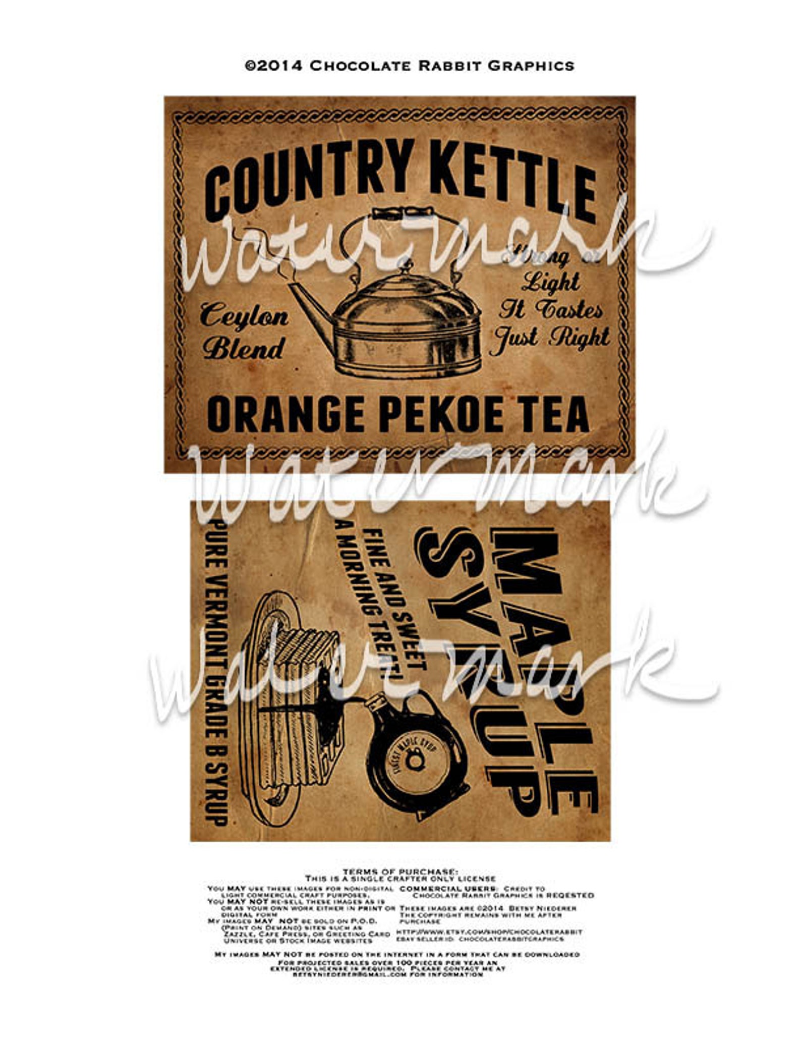 Vintage Country Pantry Labels: Printable Kitchen Decor (digital ...