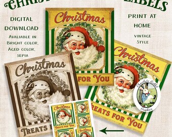 Primitive Country Christmas Labels Printable Christmas Tags - Etsy