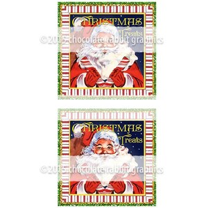 Vintage Santa Christmas Treat Label: Printable Gift Tag (digital ...