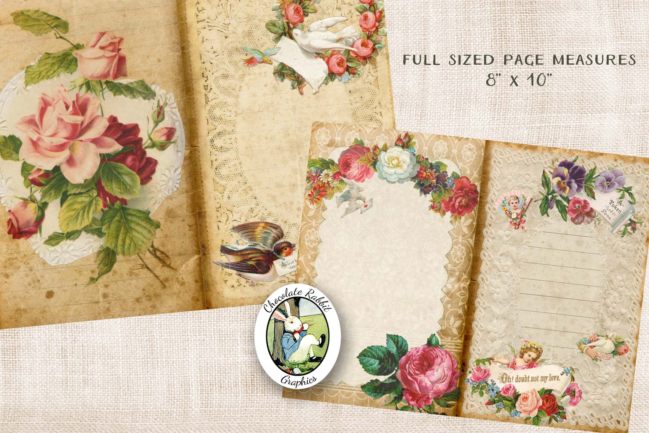 Victorian Valentine Junk Journal Pages Digital Download - Etsy
