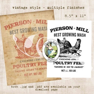 Chicken Feed Sack Sign, Digital Download, Country Vintage Style ...