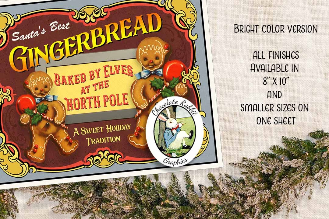 Christmas Gingerbread Labels Vintage Style Printable - Etsy