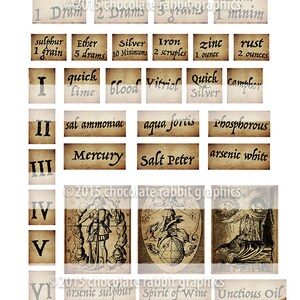 Alchemy Halloween Witch Potion Bottle Labels Tags Printable Digital ...