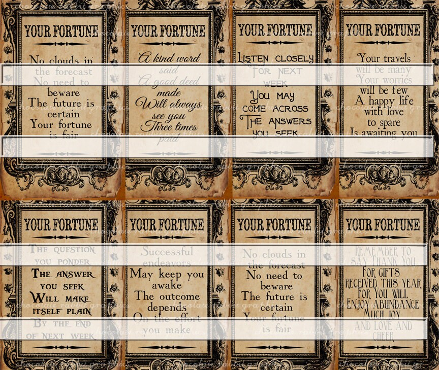 Halloween Witch Fortune Teller Tags, Digital Download, Vintage Style ...