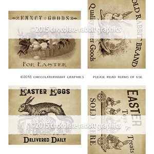 Primitive Easter Labels, Printable Country Store Easter, Digital Easter ...