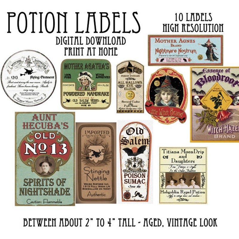 Potion Bottle Labels - Etsy