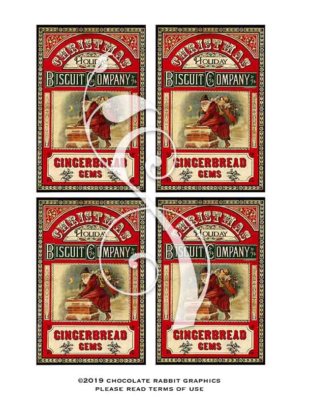 Christmas Gingerbread Cookie Labels Digital Download - Etsy Canada