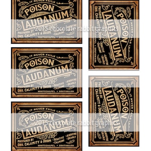 Laudanum Victorian Apothecary Bottle Label, Digital Halloween, Vintage ...