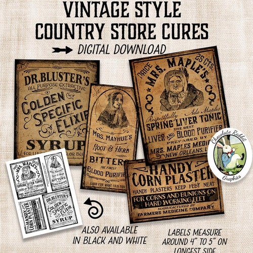 Vintage Kitchen Baking Labels Prim Primitive Digital Download - Etsy