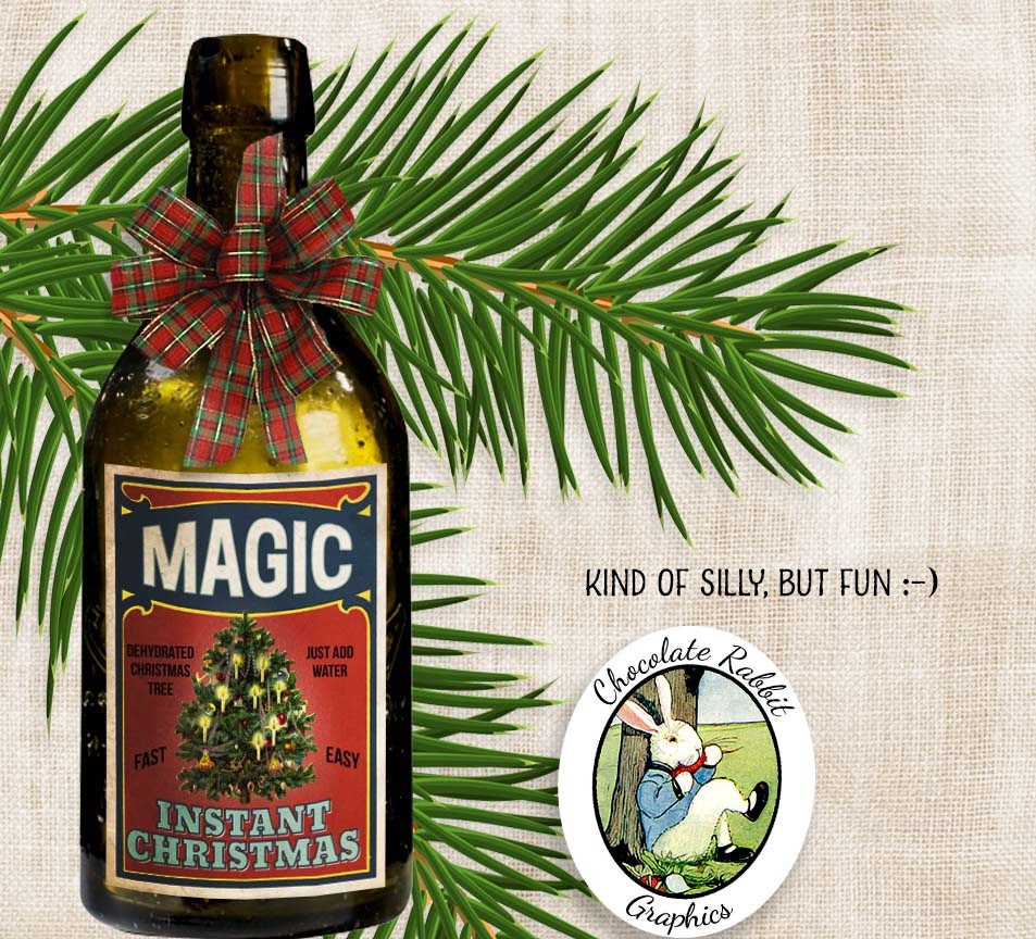 Vintage Magic Christmas Potion Label Christmas Tree Label | Etsy