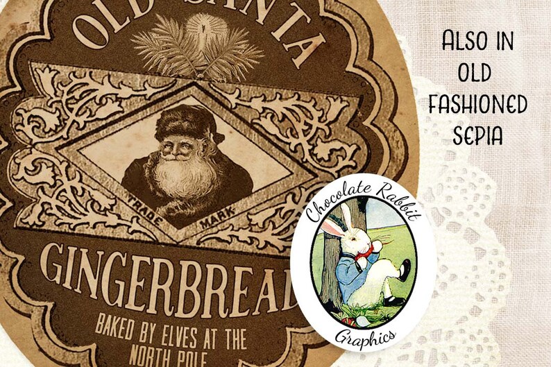 Vintage Christmas Gingerbread Label Printable Cookie Labels - Etsy