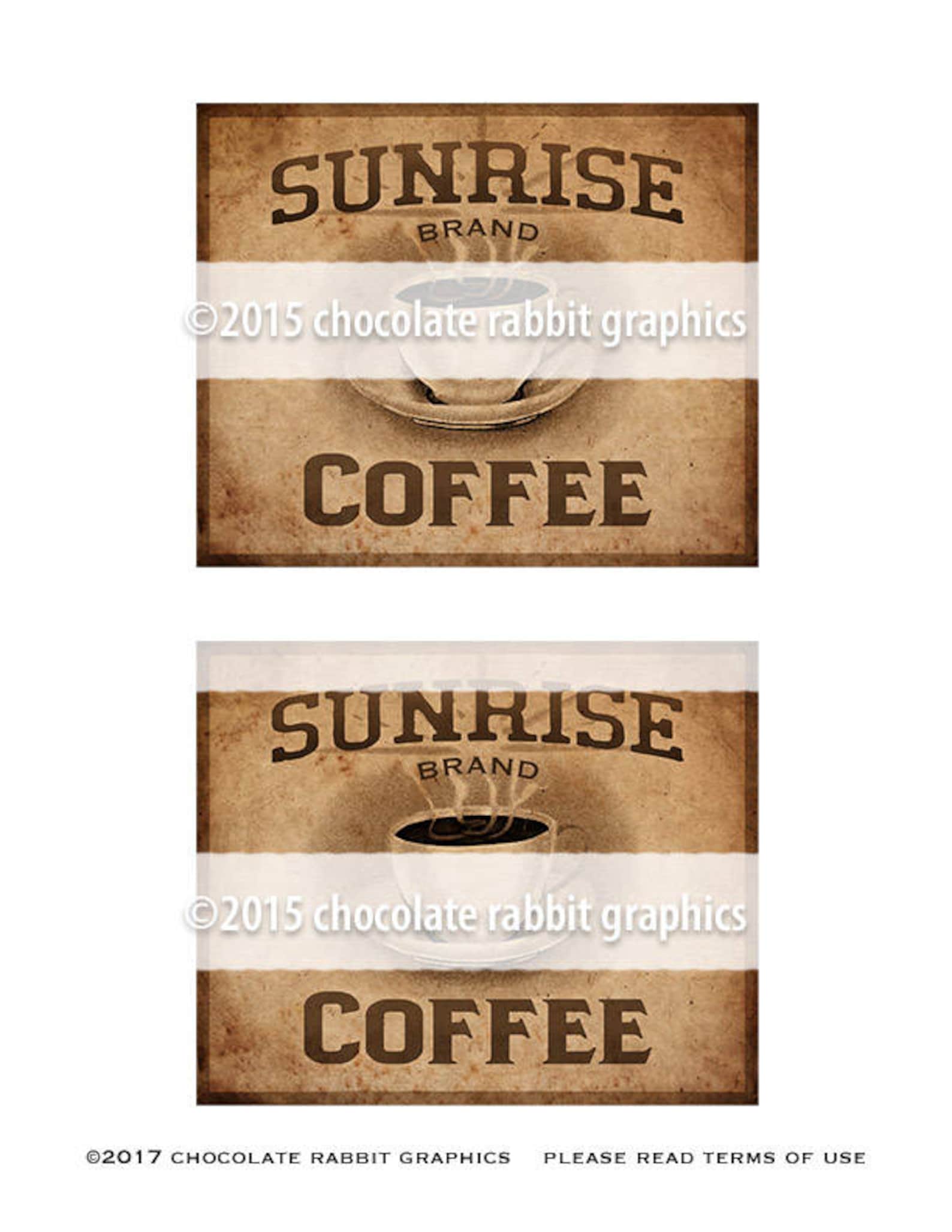 Coffee Label Digital Download Printable Vintage Style Coffee - Etsy
