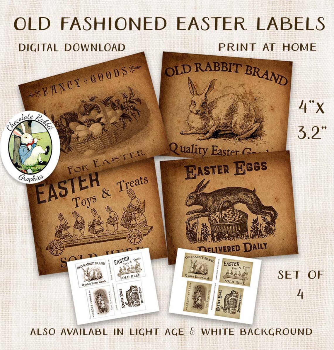 Primitive Easter Labels Printable Country Store Easter - Etsy