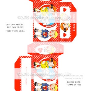 Valentine Candy Box, Digital Valentine Treat Box, Printable Candy ...