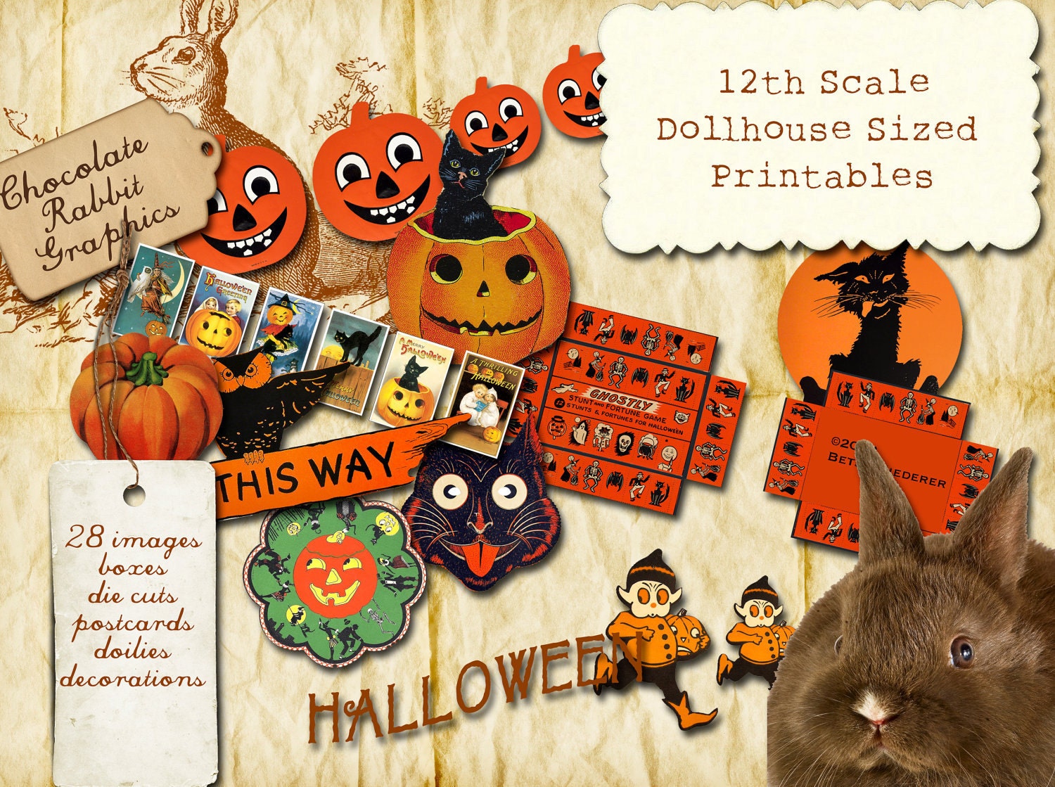 Halloween Dollhouse Printies