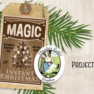 Vintage Magic Christmas Potion Label, Christmas Tree Label, Printable ...