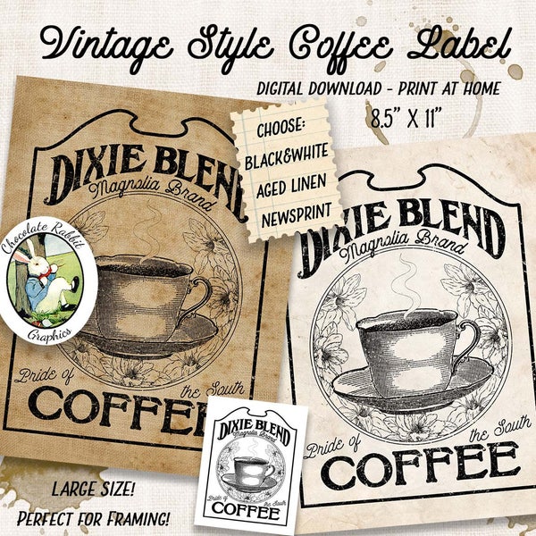 Vintage Coffee Label - Etsy