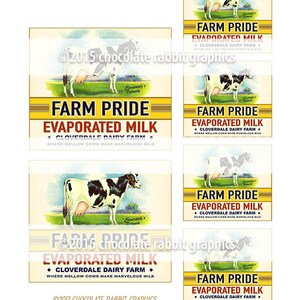 Printable Kitchen Labels, Vintage Milk Label, Primitive Clip Art ...