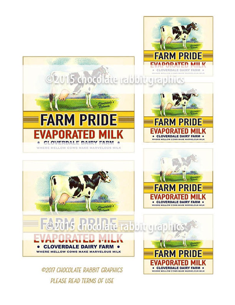 Printable Kitchen Labels, Vintage Milk Label, Primitive Clip Art ...