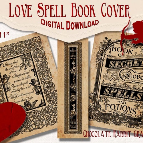 Spell Bookcover Halloween Witch Book Wizard Book Cover Digital - Etsy