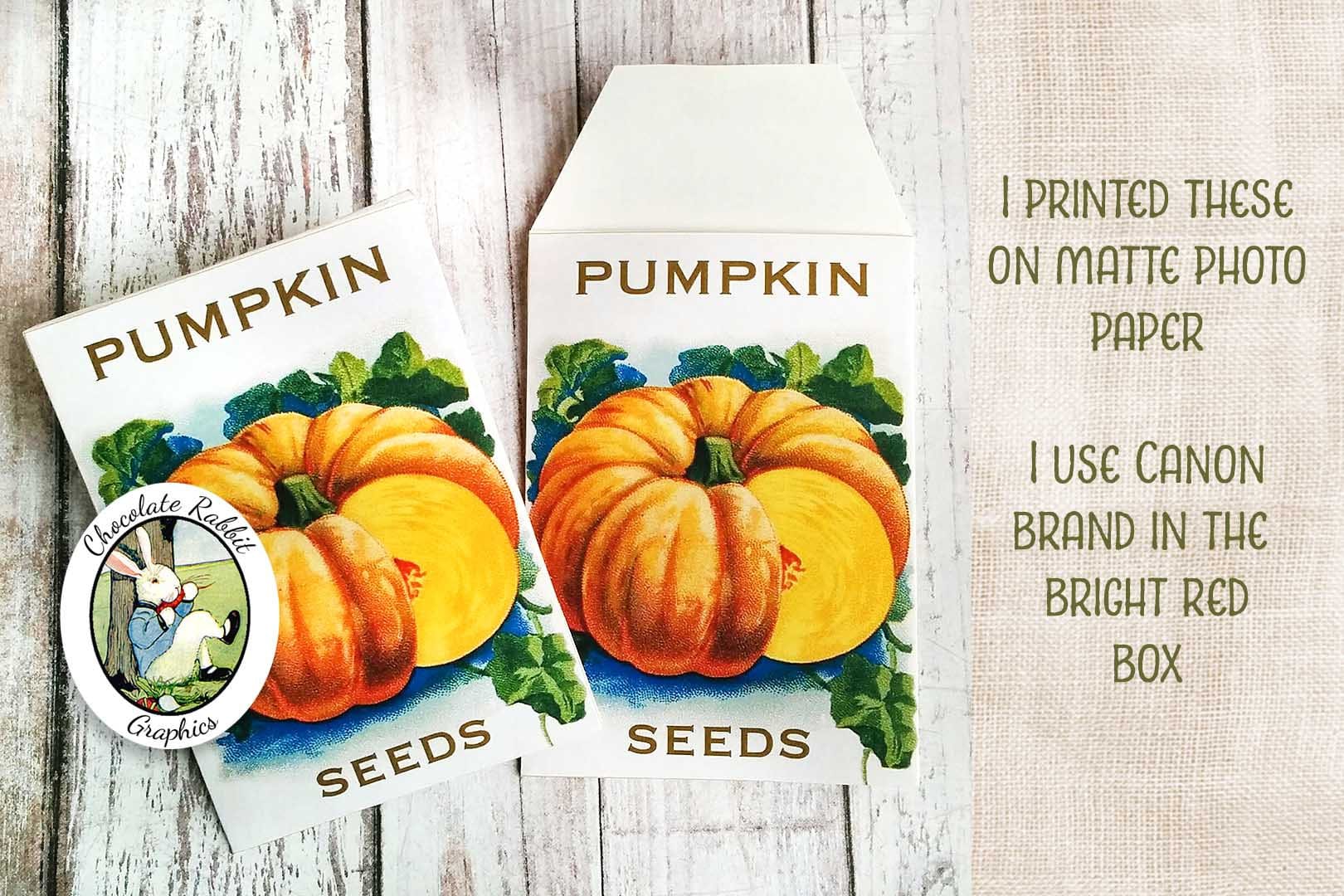 Vintage Pumpkin Seed Packet Digital Download Printable | Etsy